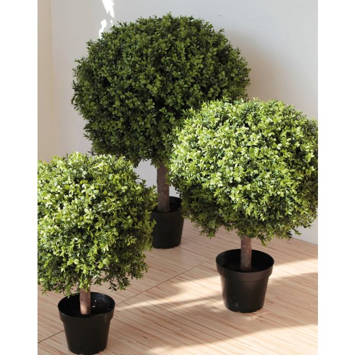 Árbol de boj artificial TOM, tronco natural, 60cm, Ø45cm