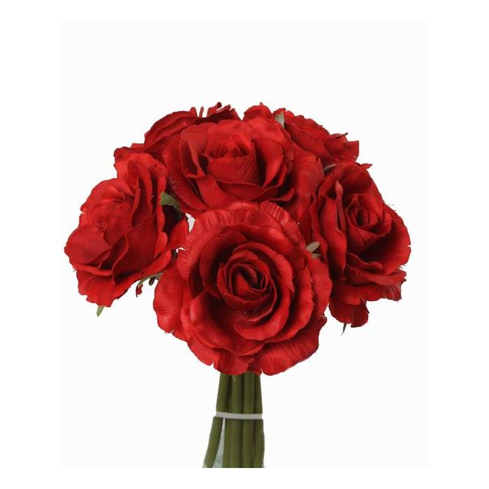 Ramo de rosas artificial ROSIA aus 6 roten Rosen, 20cm, Ø 15cm ...