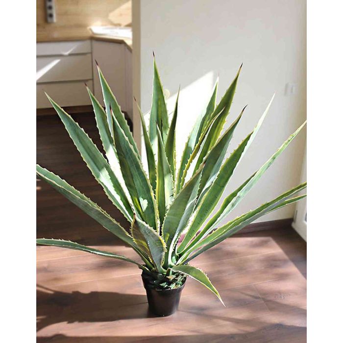 Agave artificial CHERIE, gris-amarillo, 120cm